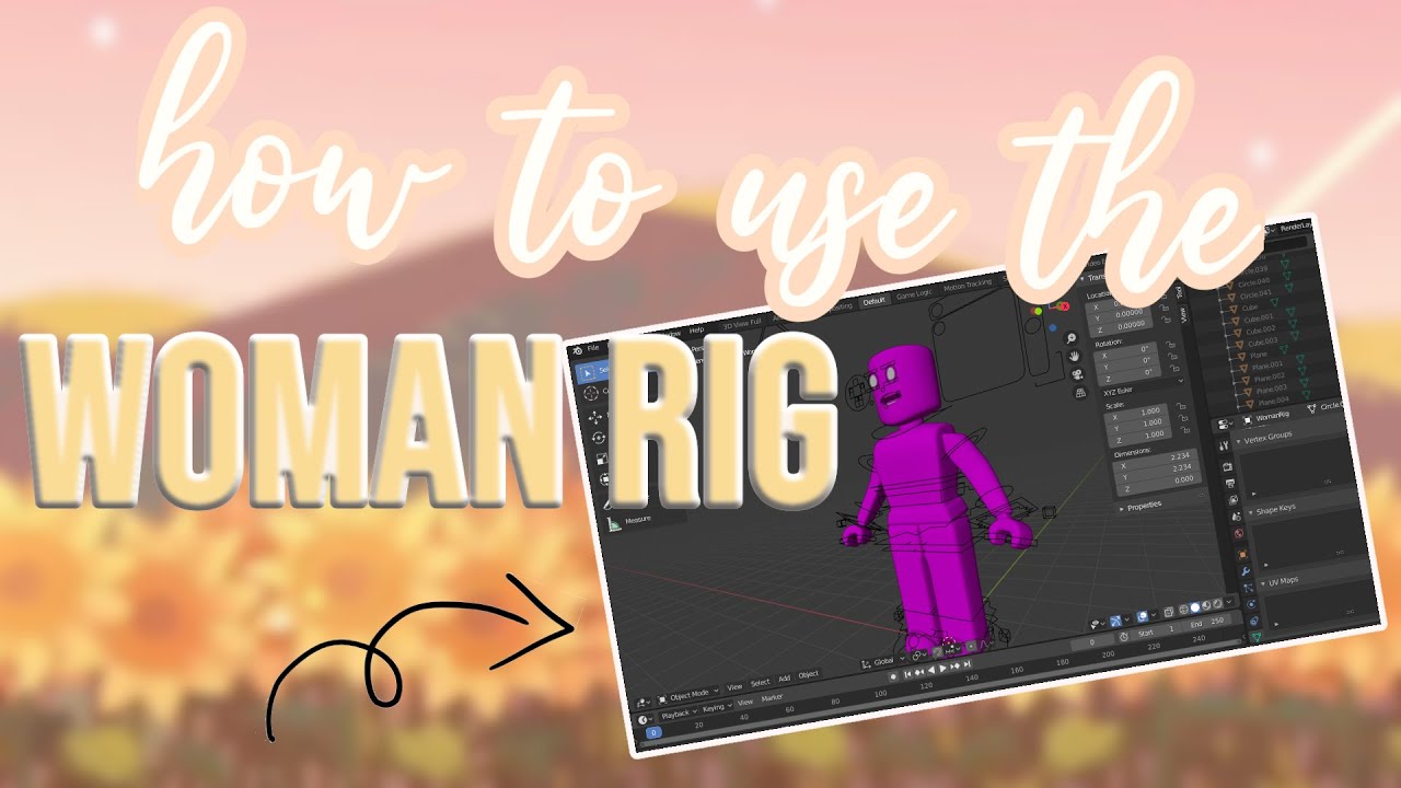 HOW TO USE THE WOMAN RIG IN BLENDER + HOW TO FIX TRANSPARENT ...