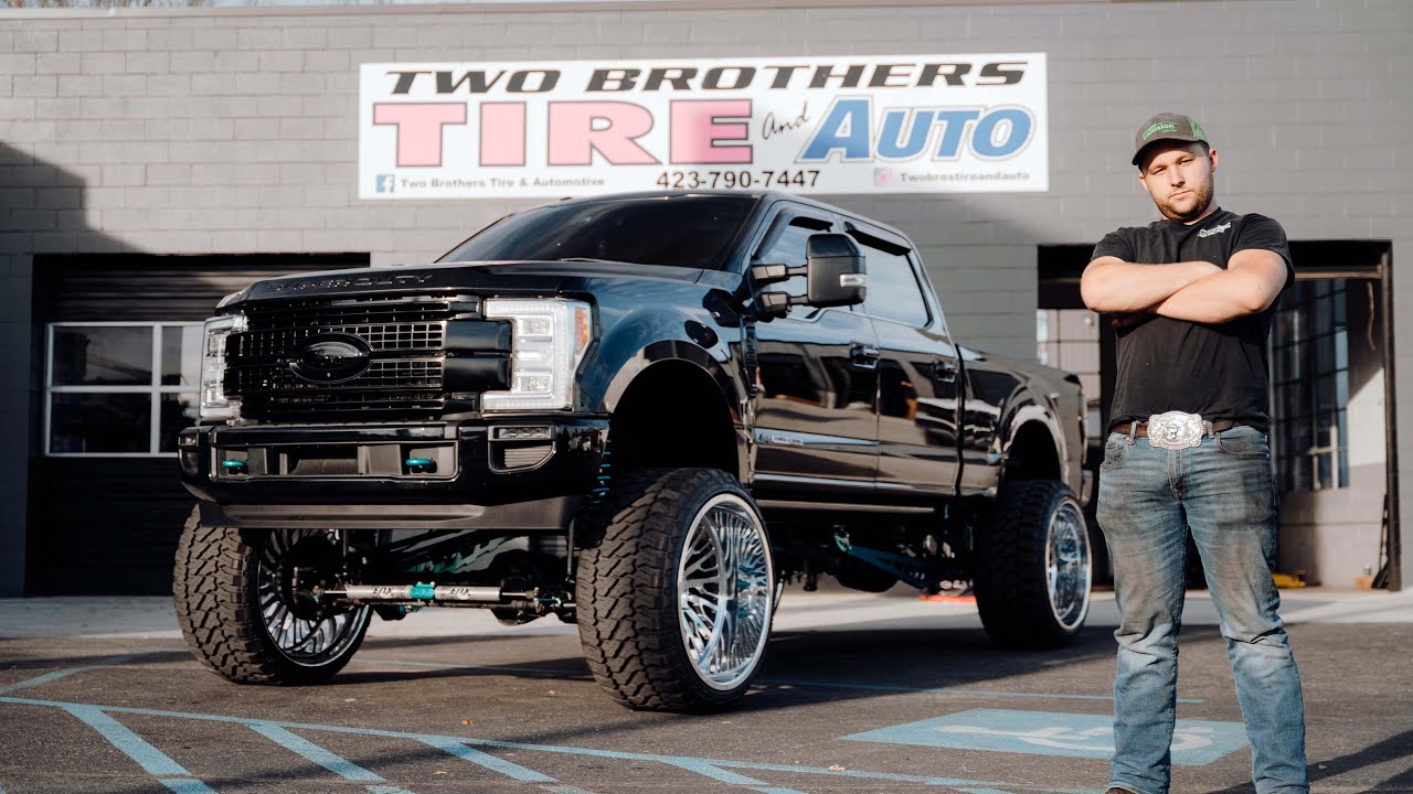 Fitting 28x16 JTX Forged Wheels and 38s on an F250! - YouTube