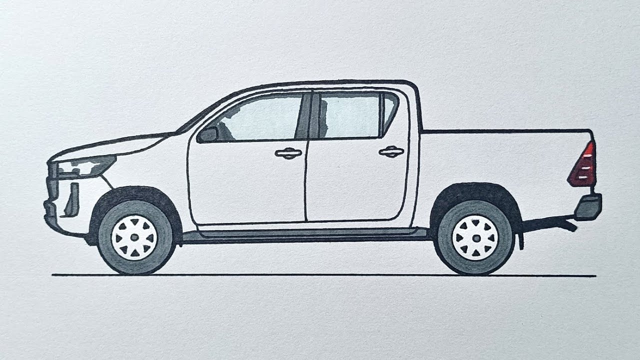 How to Draw a Toyota Hilux | Step by Step - YouTube