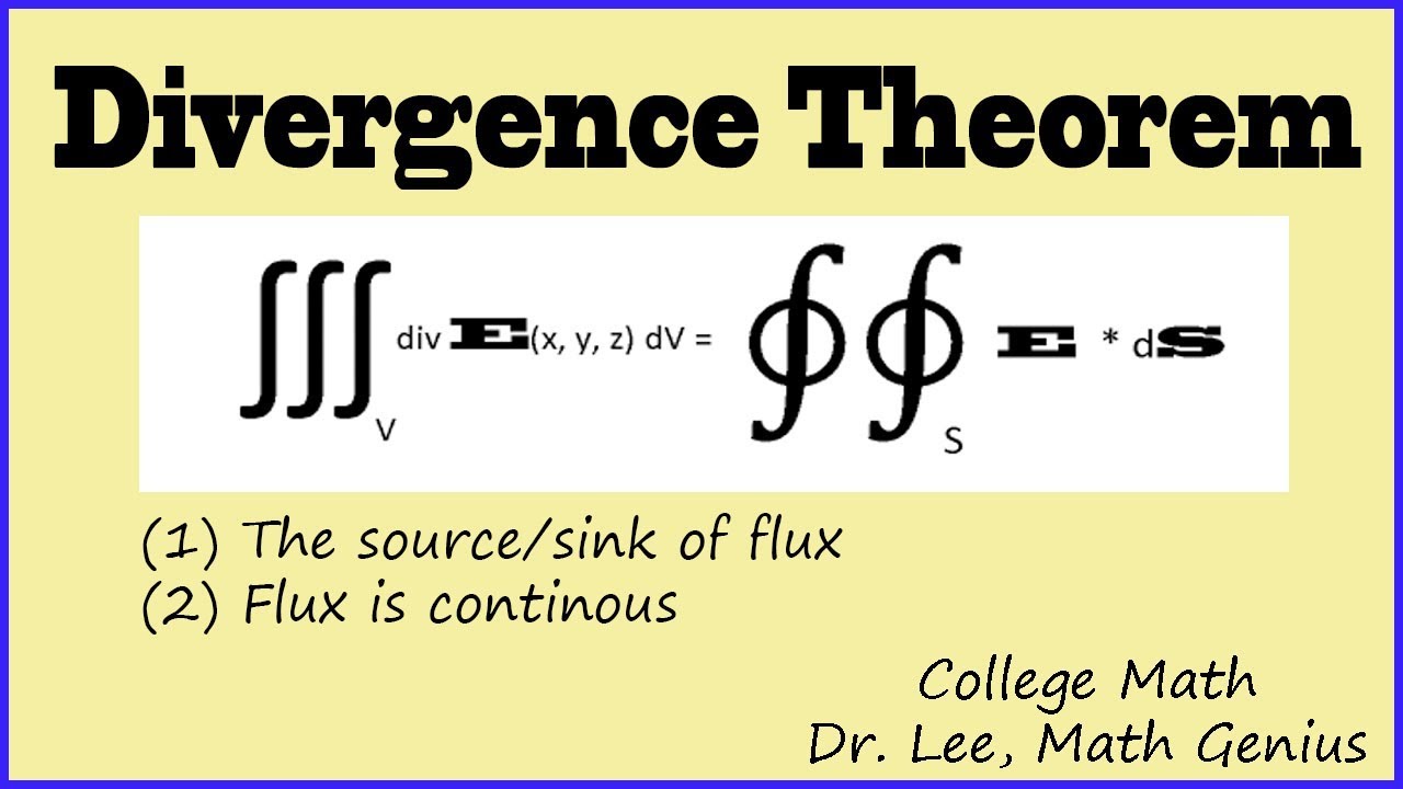 Divergence Theorem, Vector Calculus - YouTube