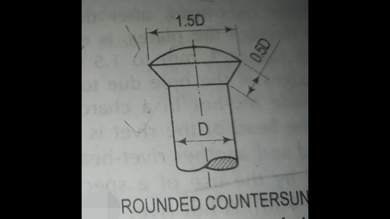 Engineering drawing: projection of Round Counter sunk head Rivet - YouTube