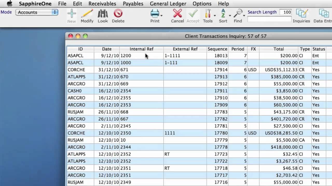 SapphireOne ERP, CRM & Accounting Software: Entering a Client Invoice ...