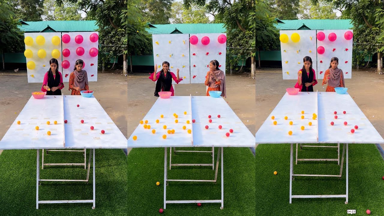 Who Will Win Ping Pong & Ballon Pop Racing ?? - YouTube