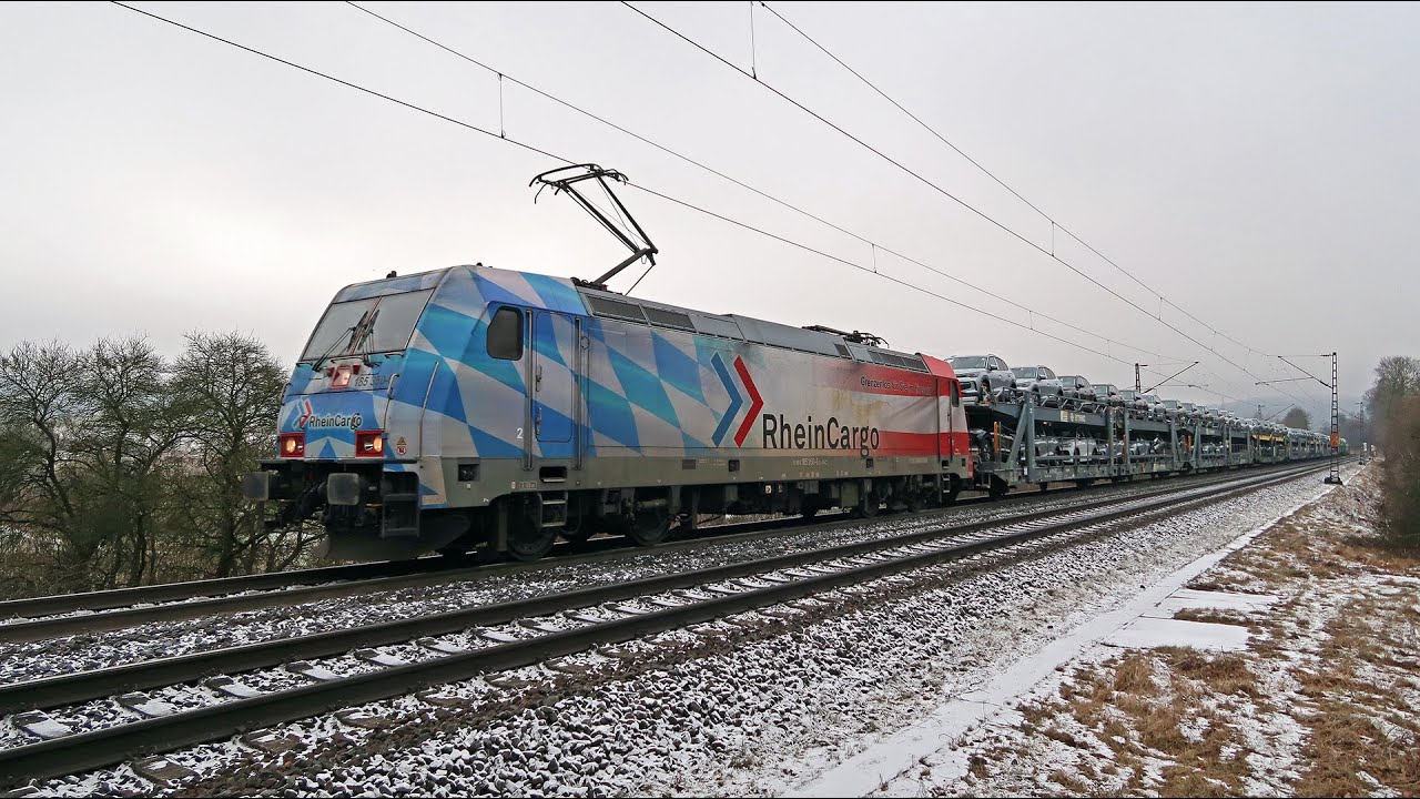 Sinntal: RheinCargo BR 185.2 "Grenzenlos für Sie im Einsatz" mit L ...