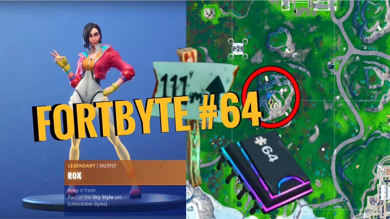 Fortnite: Fortbyte #64 "Accessible by Rox on top of stunt mountain ...