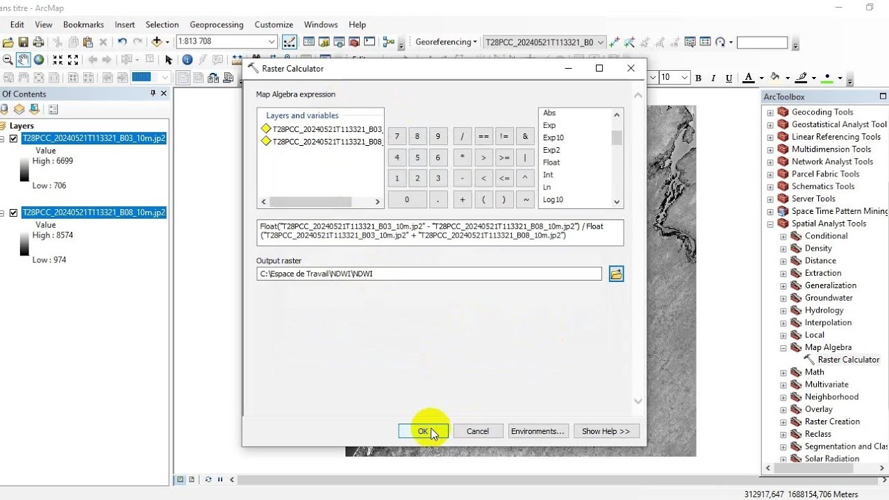 🔴 Télédétection : Calcul NDWI (Normalized Difference Water Index ...