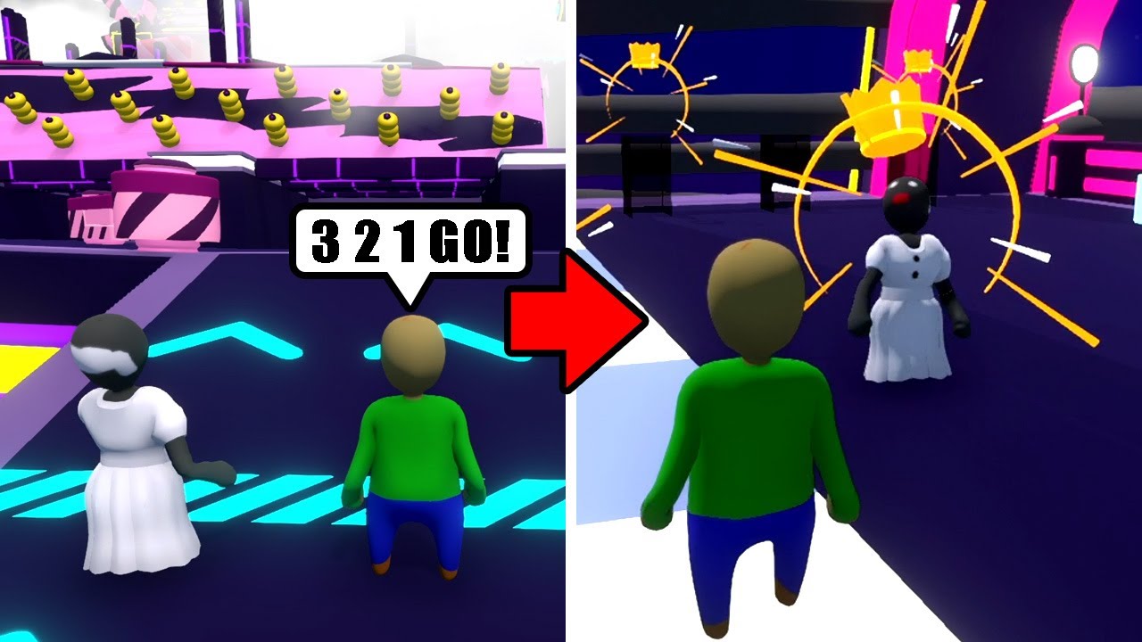 BALDI AND GRANNY FALL GUYS CHALLENGE in HUMAN FALL FLAT - YouTube