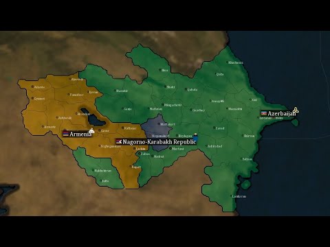 AZERBAIJAN WAR ARMENIA MAP 1992 2020