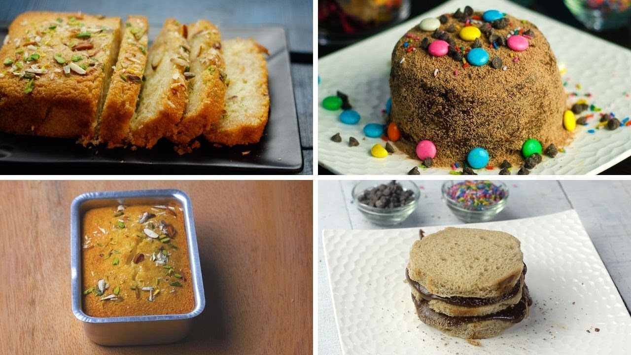 2 Birthday Cakes | Eggless Bread Biscuit Cake | Semolina Cake ...