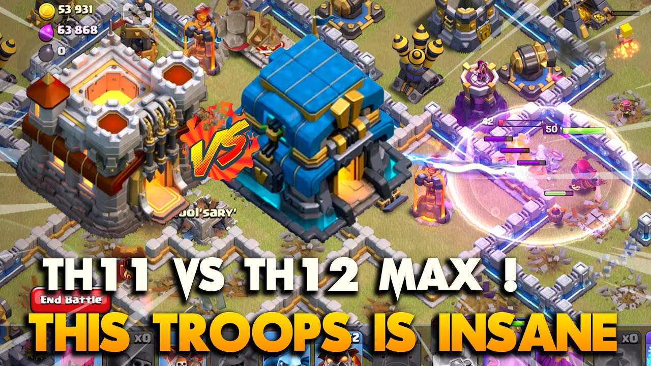 THIS TROOPS NO COUNTER ! TH11 VS TH12 MAX ON CWL | CLASH OF CLANS - YouTube