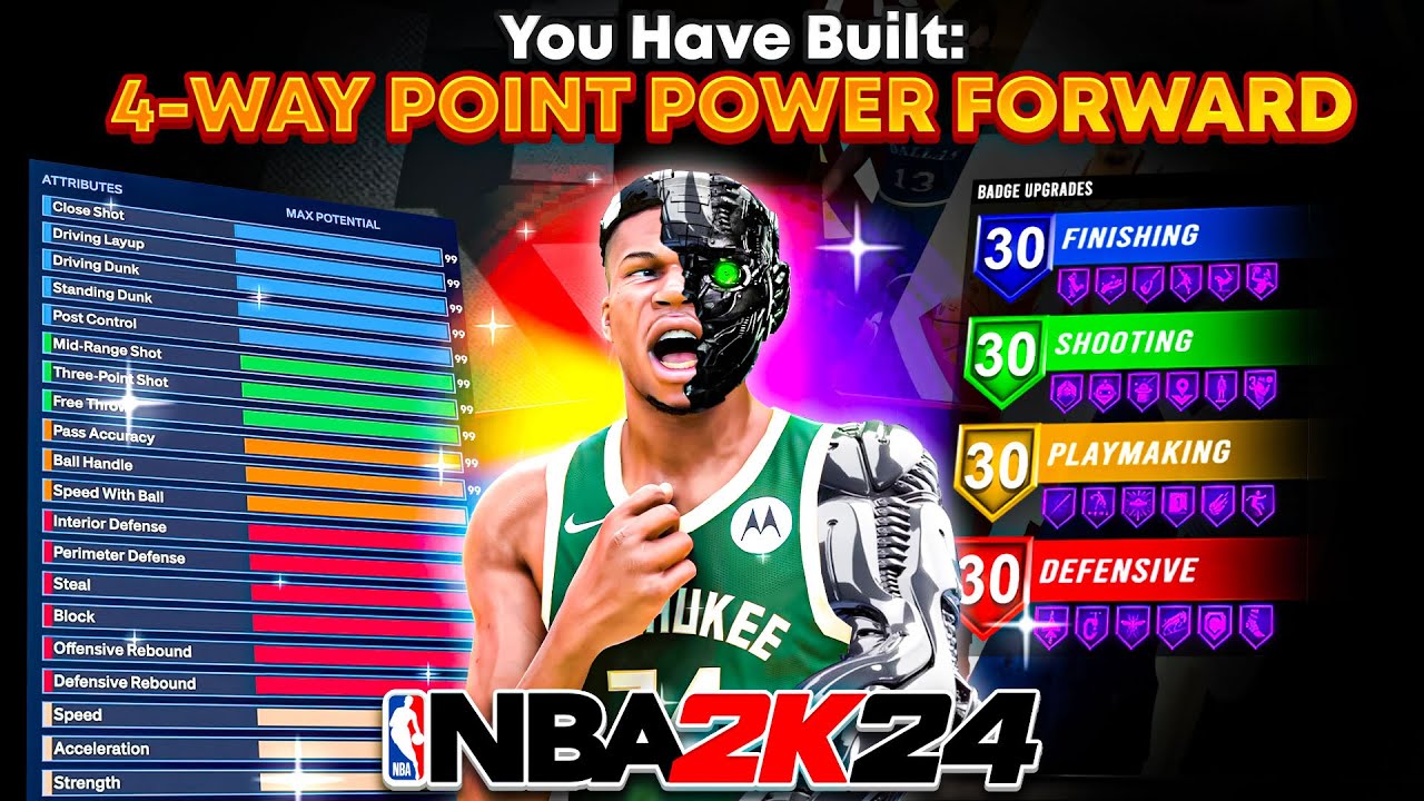 THIS *RARE* POINT POWER FOWARD BUILD WILL DOMINATE NBA 2K24🔥🔥🔥 BEST ...