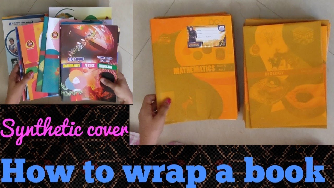 How to cover a book with synthetic cover/How to wrap a school books and ...