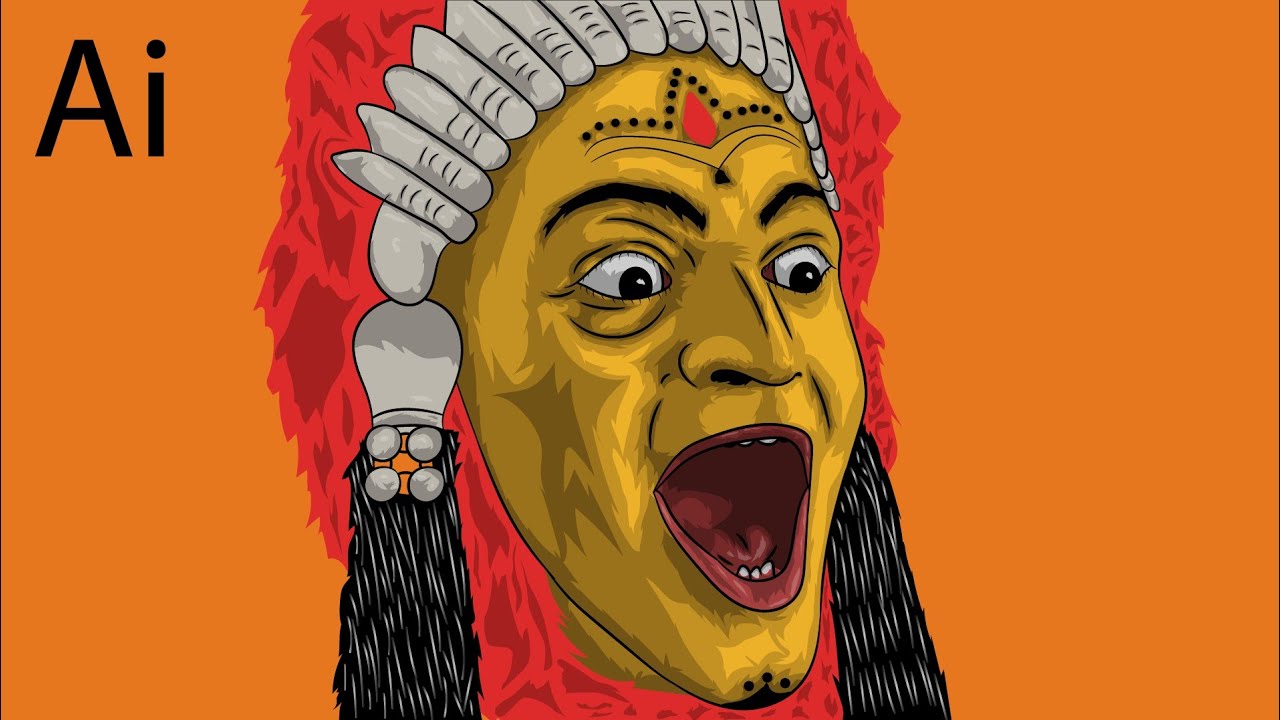 how to draw cartoon art kantara Adobe illustrator 2020 #illustrator # ...