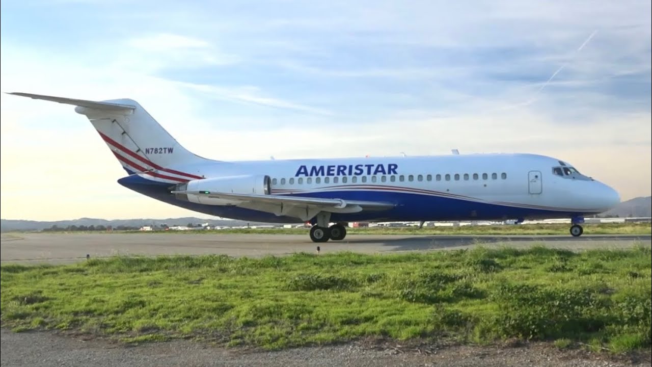 Ameristar McDonnell Douglas DC-9-15RC [N782TW] startup, taxi, and Loud ...