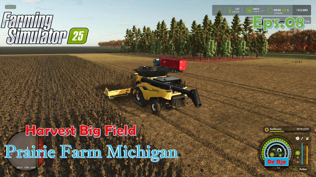 Prairie Maps Michigan || Farming Simulator 25 || Big Harvest Sunflower ...