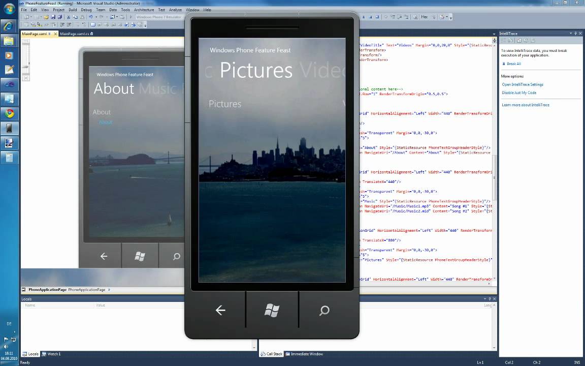 Windows Phone 7 Panorama Navigation - YouTube