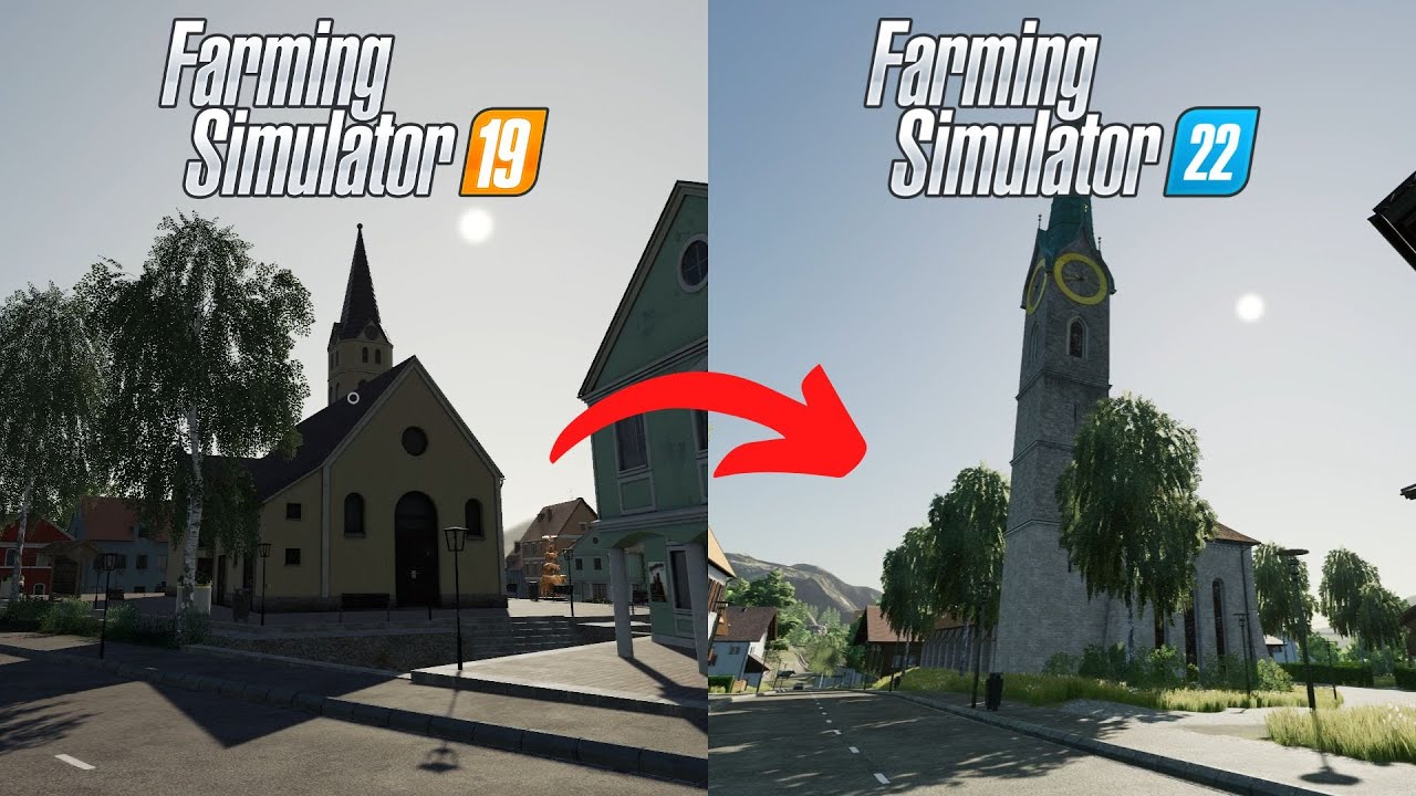 FS19 vs FS22 Felsbrunn Map Comparison - YouTube