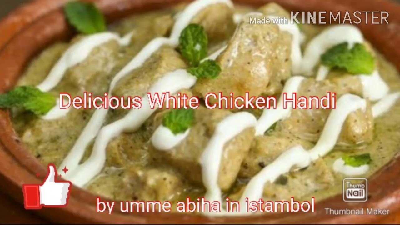 White Chicken Handi Recipe - YouTube