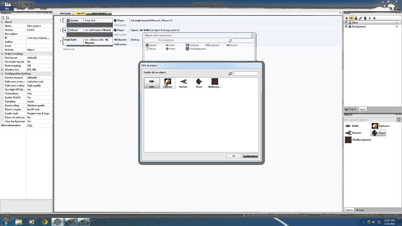 Game Development w/ Construct 2 Tutorial - 10 - Having the Bullets Kill Monsters - YouTube