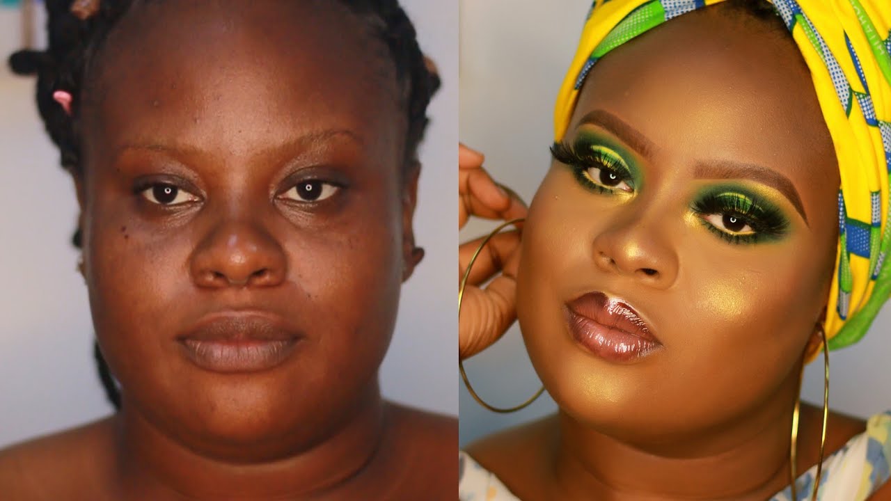 Smokey Emerald Centered Yellow Cutcrease Eye Makeup Tutorial | Client Transformation - YouTube