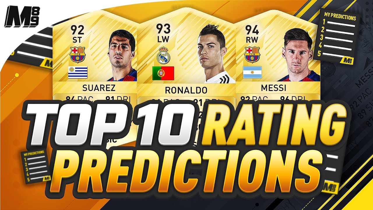 FIFA 17 TOP 10 PLAYERS RATINGS PREDICTIONS w/ MESSI, RONALDO, SUAREZ ...