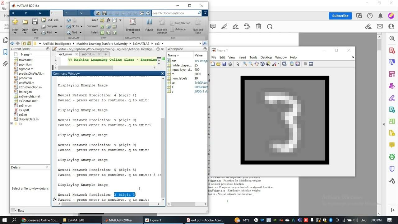 Handwritten Digits Prediction Neural Network Using Matlab Youtube