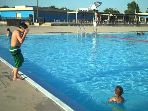 Matty, dad and grandma at Newbridge pool, Bellmore NY - YouTube