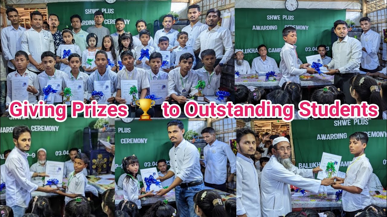 Giving Prizes 🏆 to Outstanding Students of Shwe Plus - YouTube