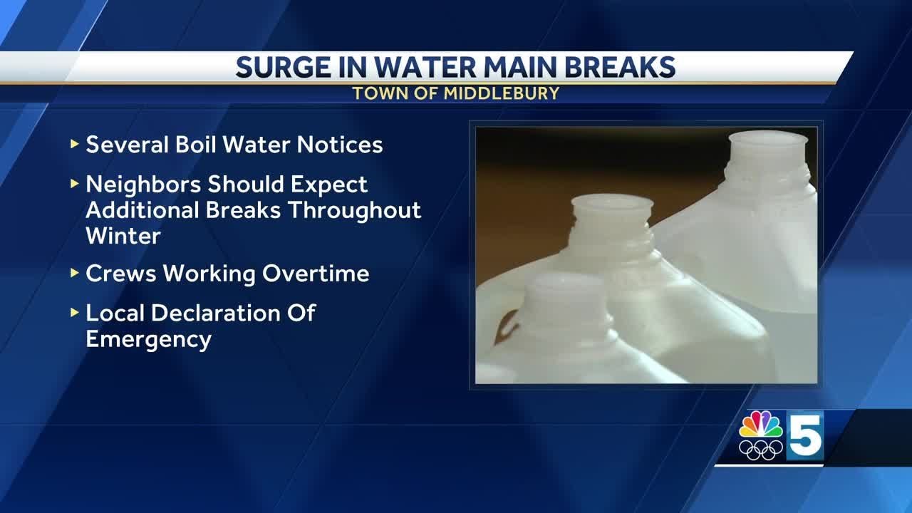 Middlebury experiencing unprecedented water main breaks - YouTube