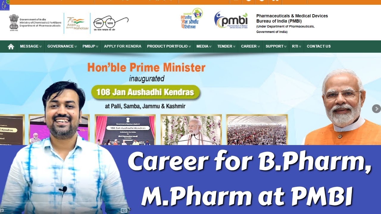 Pharma Vacancy Update Career for B.Pharm, M.Pharm Join PMBI ...