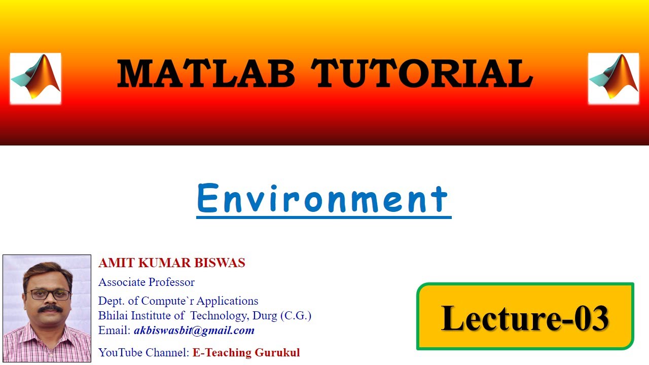 Matlab Environment Lecture 03 Matlab Introduction Matlab Desktop