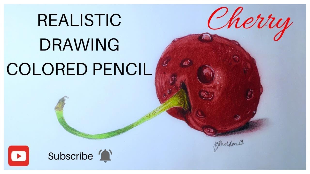 HOW TO DRAW REALISTIC CHERRY with COLORED PENCIL #tutorial #draw # ...