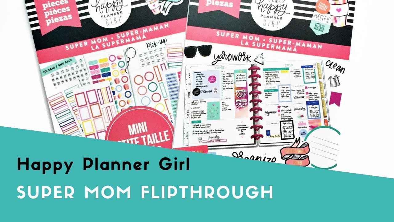 Happy Planner Girl™ Super Mom Sticker Flipthrough - YouTube