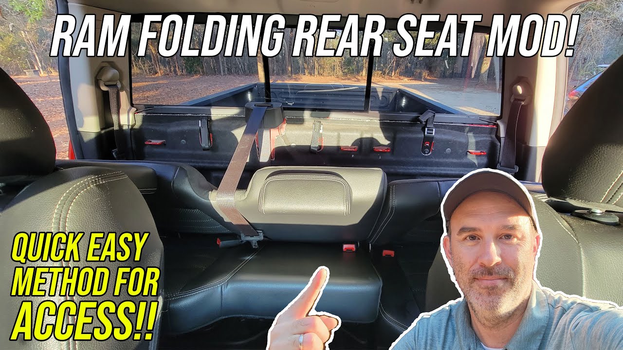 RAM Folding Rear Seat Mod - Easy Mod for more Access - 2017 RAM Sport ...