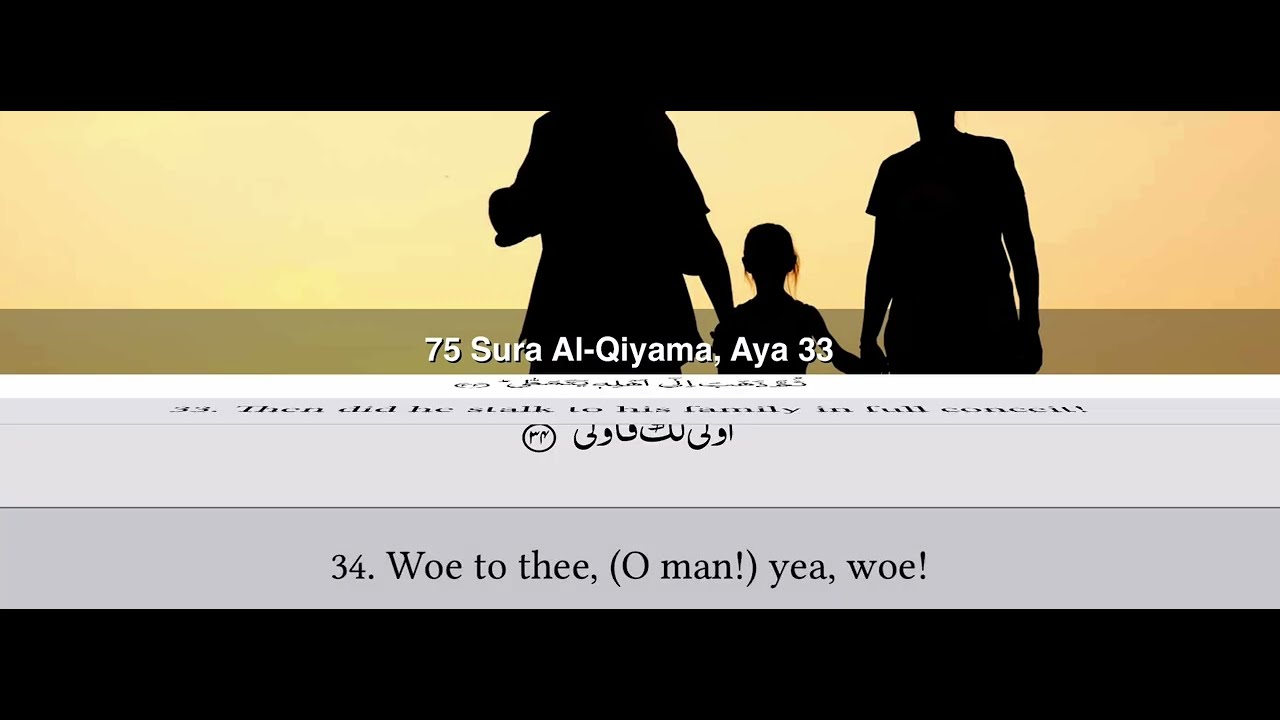 Surah Al-Qiyamah 1-40 Visual Quran with English | Surah Qiyamah 75 ...
