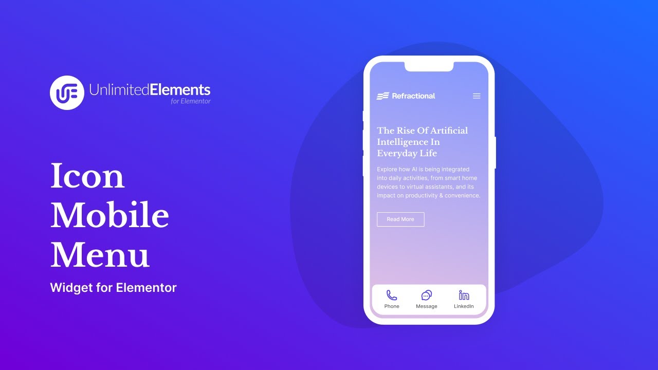 Icon Mobile Menu Widget for Elementor - YouTube