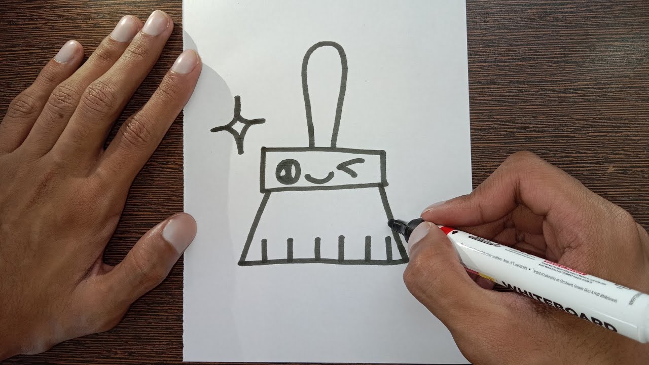 HOW TO DRAW A CUTE PAINTBRUSH, STEP BY STEP, DRAW CUTE THINGS by jai ...