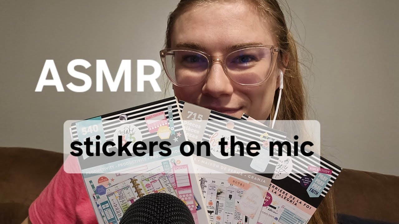 ASMR Putting stickers on the mic. sticker triggers. whispering. - YouTube