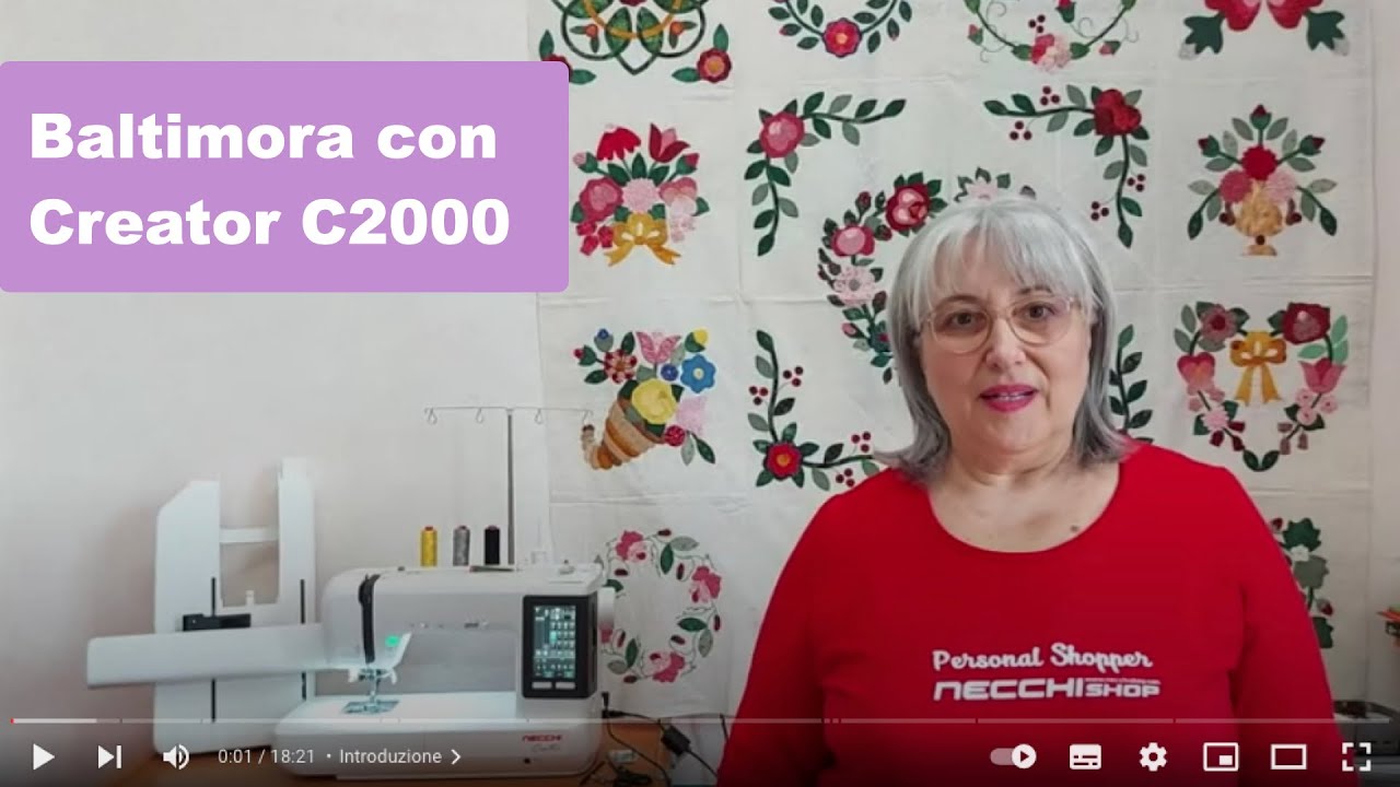 Tutorial Blocco Baltimora con la Necchi Creator C2000 🌺 - YouTube
