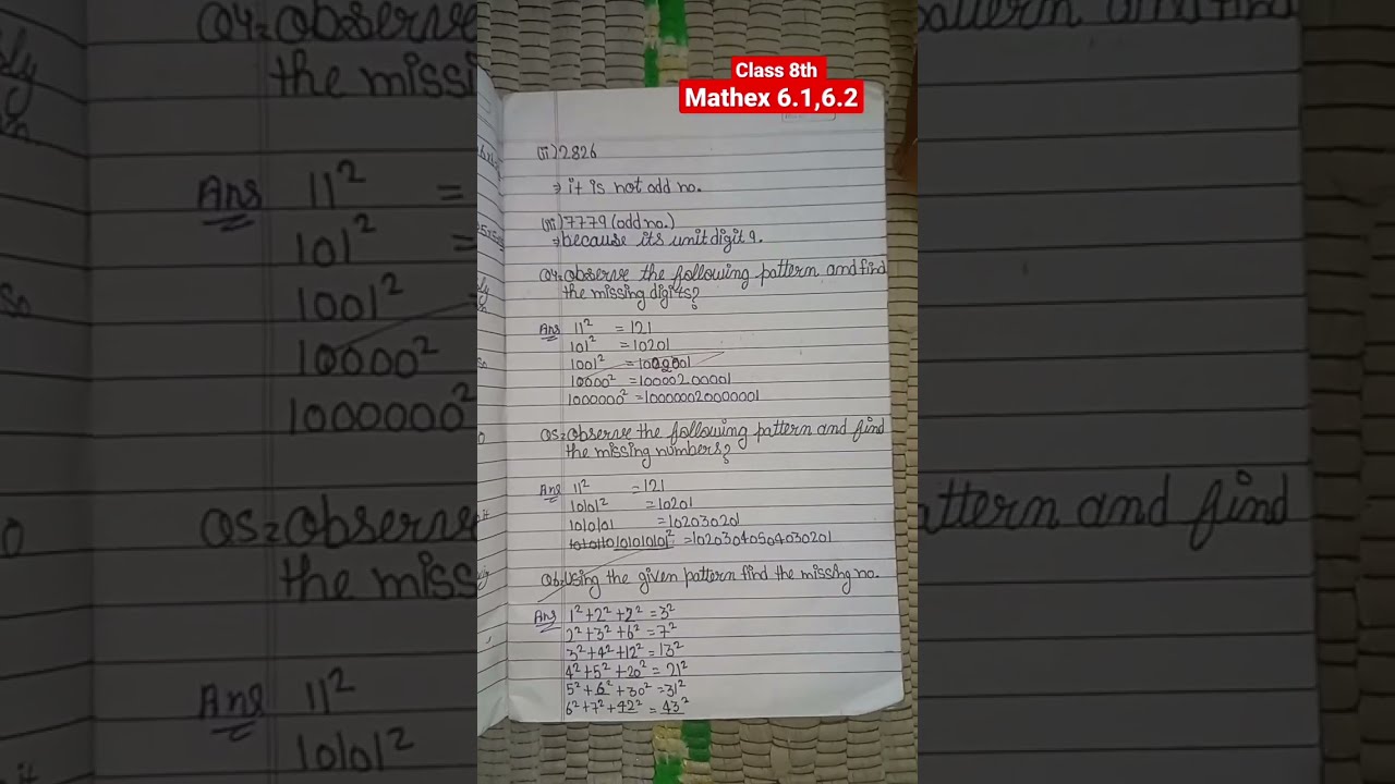 Class 8th Math Ch 6 Square And Square Root shorts maths YouTube Class 8th Math Ch 6 Square And Square Root shorts maths YouTube