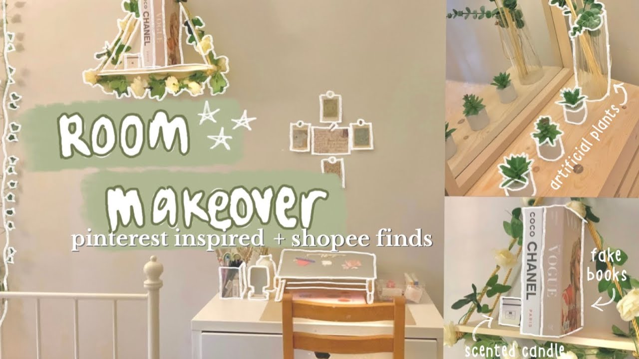 Room makeover: minimalist, pinterest inspired + shopee finds🪴| Malaysia ...