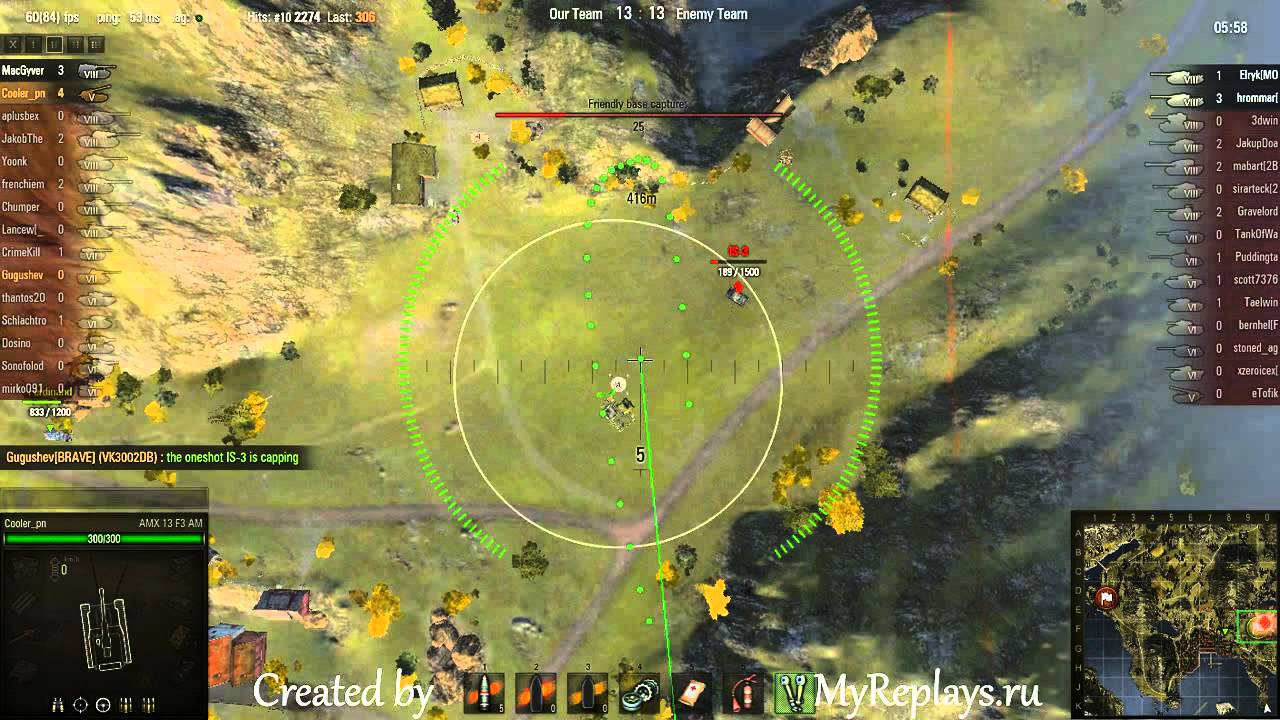WOT: Fjords - AMX 13 F3 AM - 5 frags - Invader, - YouTube