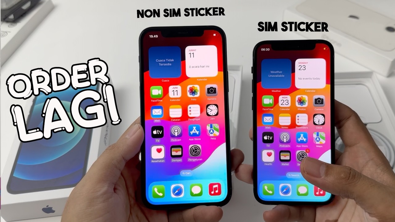 BEDA 200RIBU !! Unboxing iPhone 12 Mini Sim Sticker dan iPhone 12 Non ...