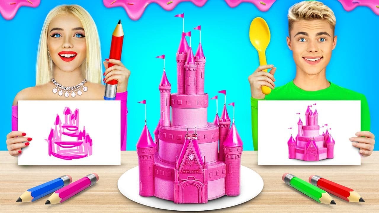 Who Draws it Better Takes the Prize! Food Challenge & Art Tricks ...