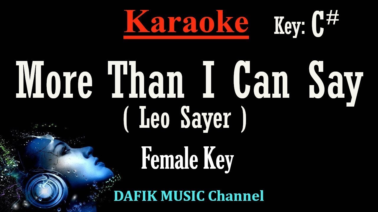 More Than I Can Say (Karaoke) Leo Sayer Female key - YouTube