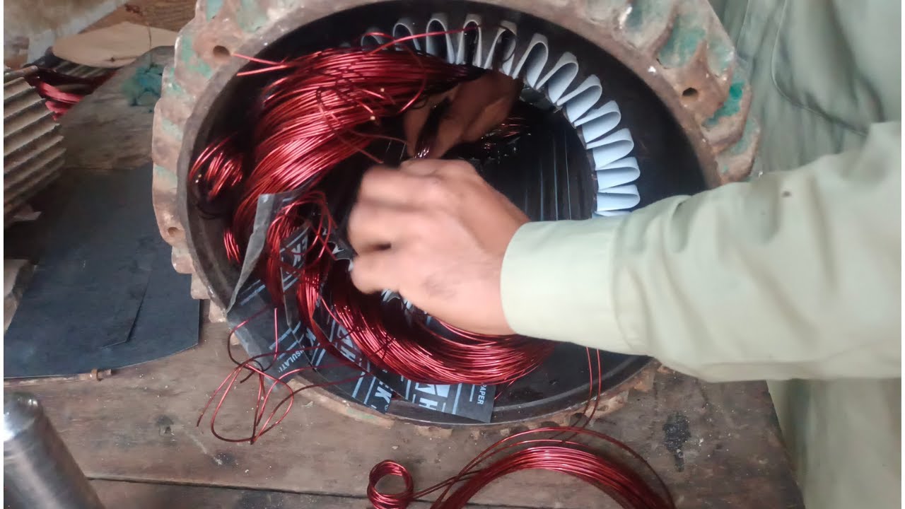 How To Rewind Water Turbine 25 HP Motor Excellent technique Of Motor ...