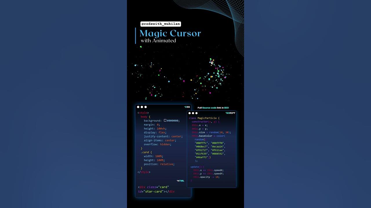 Particles Cursor Using Js ️ Codewith Muhilan Css Coding Youtube