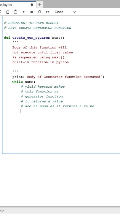 Python Generator Function - #python #coding #programming - YouTube