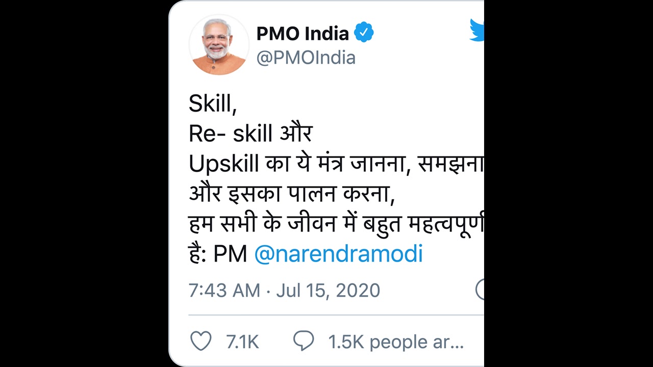 Tweets from Prime Minister of India (@PMOIndia) - July 2020 - YouTube