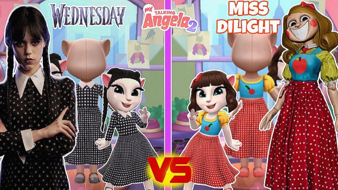 Wednesday addams vs Miss dilight | My Talking Angela 2 | Cosplay 💖 ...